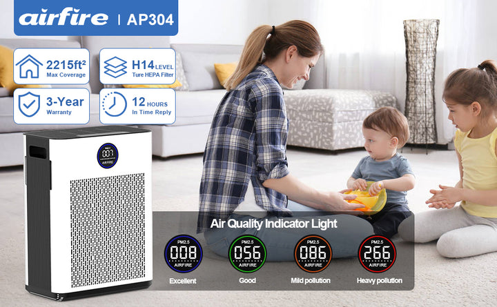 Airfire H14 HEPA Air Purifier Removes Smoke, Allergens & Formaldehyde